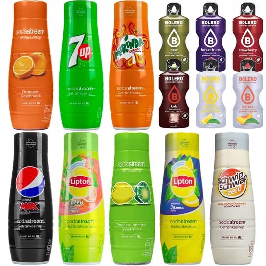 Syrop do saturatora SODASTREAM mix smaków, 8 szt - 440 ml napój bez ...
