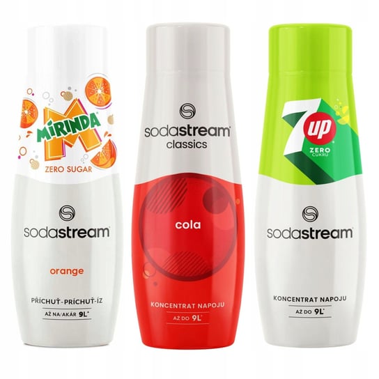 Syropy SodaStream do saturatora Cola + Mirinda Zero + 7Up Zero Bez ...