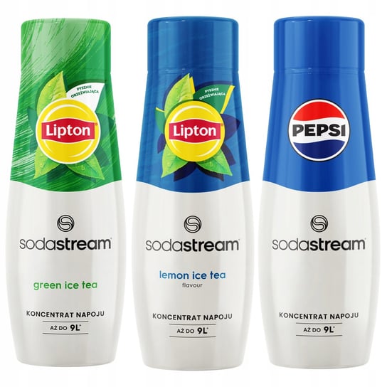 Syropy SODASTREAM Lipton Lemon + Green Ice Tea Zielona Herbata + Pepsi ...