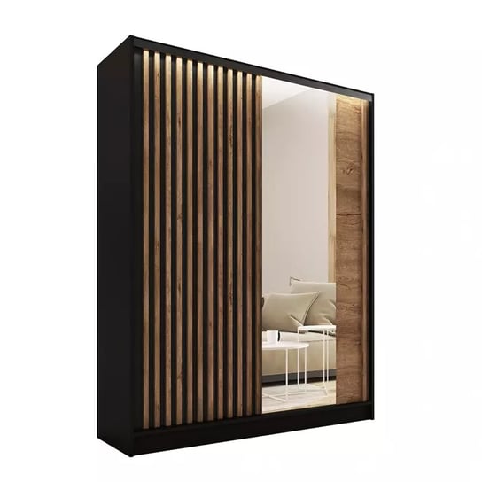 Szafa przesuwna z lustrem i lamelami 150 cm LAMEL 3D Lefkas - BROMARKT ...
