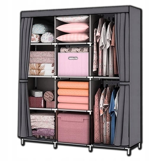 SZAFA TEKSTYLNA materiałowa garderoba składana XXL TURYSTYCZNA SZAFA ...