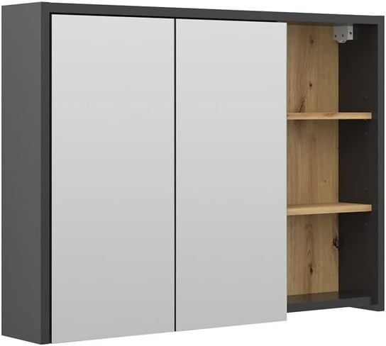 Szafka z lustrem w łazience "Viola" VICCO - Antracyt/Dąb 100 x 75 cm ...