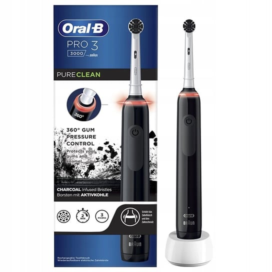 Szczoteczka elektryczna do zębów Oral-B Pro 3000 Black Pure Clean - Inna marka | AGD Sklep EMPIK.COM