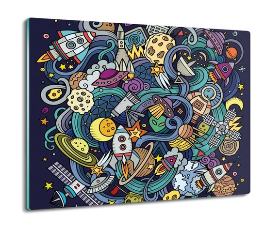 szklana osłona kuchenna Kosmos rakiety chaos 60x52, ArtprintCave ...