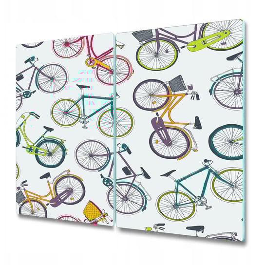Szklana Osłona na Blat Kuchenny 2w1 - Rowery miejskie - 2x30x52 cm - Coloray | Sklep EMPIK.COM