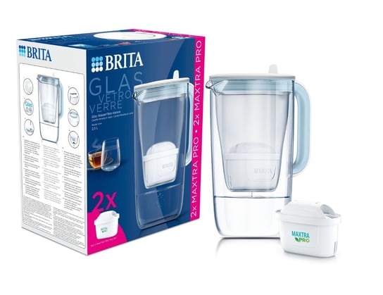 Szklany dzbanek filtrujący Brita Glass + 2 filtry MAXTRA PRO ALL-in-1 ...