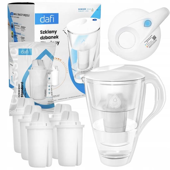 Szklany dzbanek filtrujący Dafi Crystal 2l z licznikiem LED + 6x Wkład ...