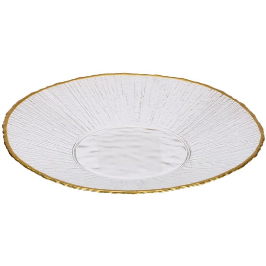 Szklany talerz 21 cm ze złotym rantem - elegancja - Siaki Collection ...