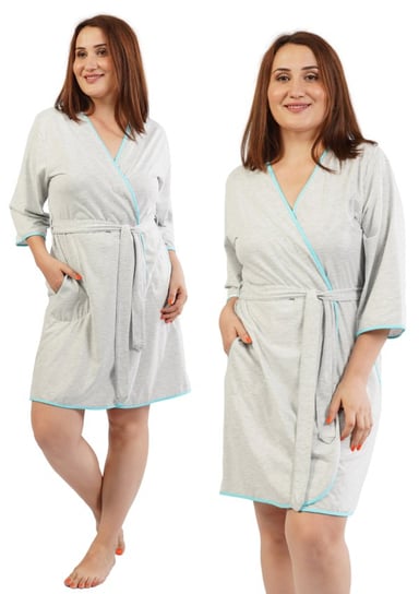 Szlafrok damski wiązany bawełniany duże rozmiary z kieszeniami cienki 7XL - Vienetta | Sklep ...