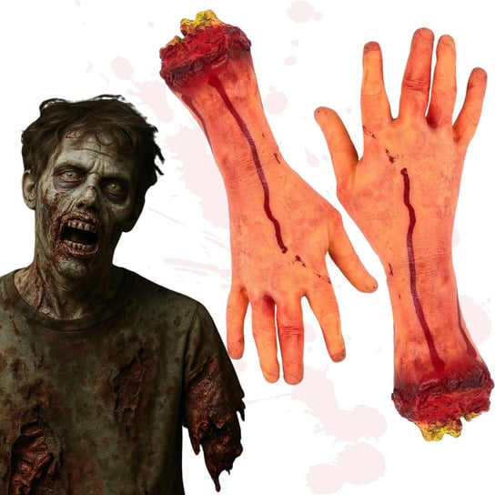 Sztuczna Odcięta Ręka Dłoń Kość Halloween Horror Krwawe Dłonie Ręce 2 ...