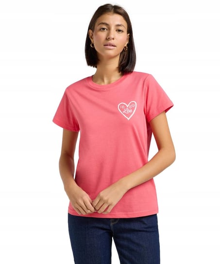 T-shirt Lee SMALL LOGO TEE 112363641 Lychee L - LEE | Moda Sklep EMPIK.COM