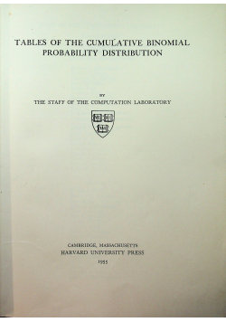 Tables of the cumulative binomial probality distribution - Opracowanie ...