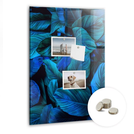 Tablica Szklana na Magnes z Grafiką Egzotyczne liście - 40x60 cm ...