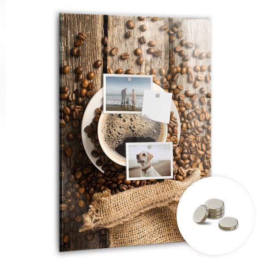 Tablica Szklana na Magnes z Grafiką Filiżanka kawy - 40x60 cm - Coloray ...
