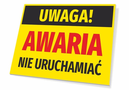 Tabliczka Uwaga awaria, nie uruchamiać 42x30cm - Wally | Sklep EMPIK.COM