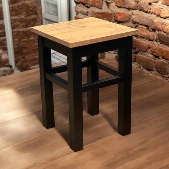 TABORET BUKOWY CZARNY LOFT KOLORY LAMINAT PŁYTA DĄB WOTAN LANCELOT ...