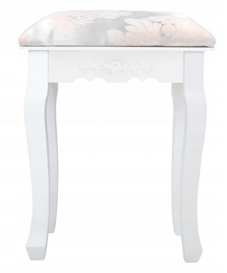 Taboret Krzesło Stołek Do Toaletki Vintage Biały Drewno Zdobienia ...