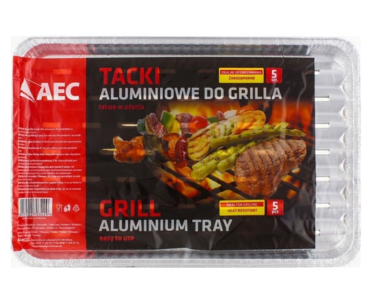 Tacki aluminiowe do grilla, 5 sztuk - GoDan | Sklep EMPIK.COM
