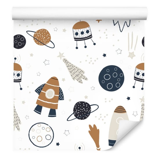 Tapeta Dziecięca Kosmos Rakiety Planety Gwiazdy 0,53M X 10M - Muralo | Sklep EMPIK.COM