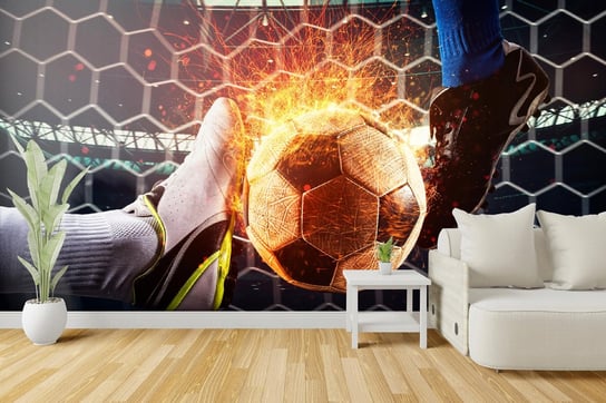 TAPETA ŚCIENNA PIŁKA NOŻNA FOTOTAPETA FOOTBALL PIŁKARZ BOISKO 3D ...
