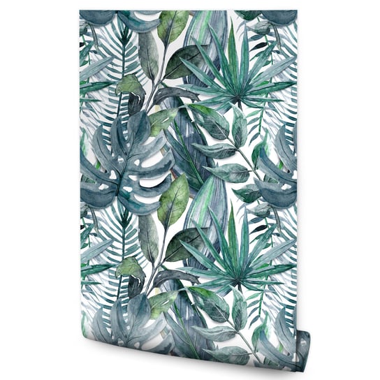 Tapeta W Rolce Do Salonu Rośliny Liście Tropikalne Monstera Akwarela ...