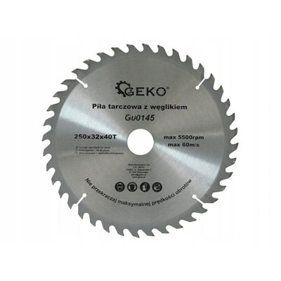 Tarcza piła do drewna 250x32x40T Geko - Geko | Sklep EMPIK.COM