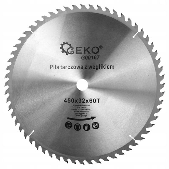 Tarcza Widiowa Do Drewna 450Mm Piła Tarczowa Z Węglikiem 450X32X60T - Geko | Sklep EMPIK.COM