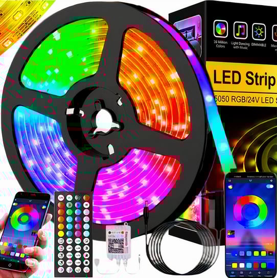 Taśma LED 5M RGB 5050 Bluetooth APLIKACJA MOBILNA - Inna marka | Sklep ...