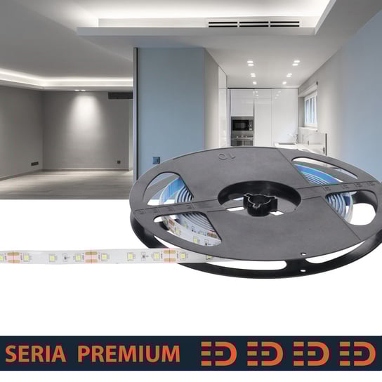 Taśma LED Premium 5m IP63 12V 60led barwa 6000-7000K dioda SMD2835 ...