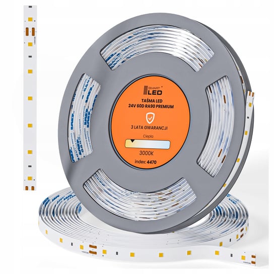 Taśma LED SMD 2835 24V 1m Premium 3000K Biała Ciepła RA90 60D Pasek ...