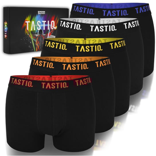 TASTIQ PREMIUM Bokserki M skie Bawe na Czarne Kolorowe 5 Sztuk Rozmiar ...