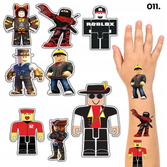 TATUAŻE ZMYWALNE DLA DZIECI TYMCZASOWE ROBLOX - 8 EL. / 150 WZORÓW ...
