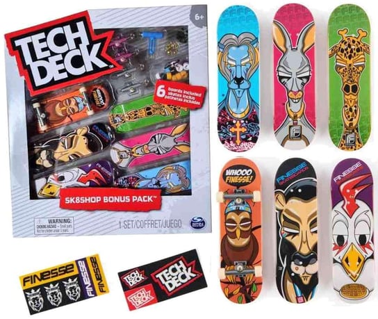 Tech Deck zestaw Sk8Shop 6 deskorolek Bonus Pack Finesse + akcesoria ...