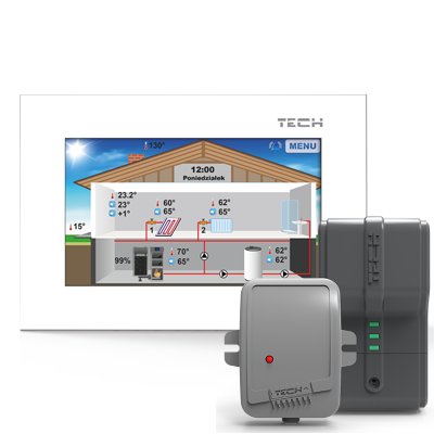 TECH STEROWNIK POKOJOWY ST-281 + ST-260 RS BEZPRZEWODOWY BIAŁY - Inna ...