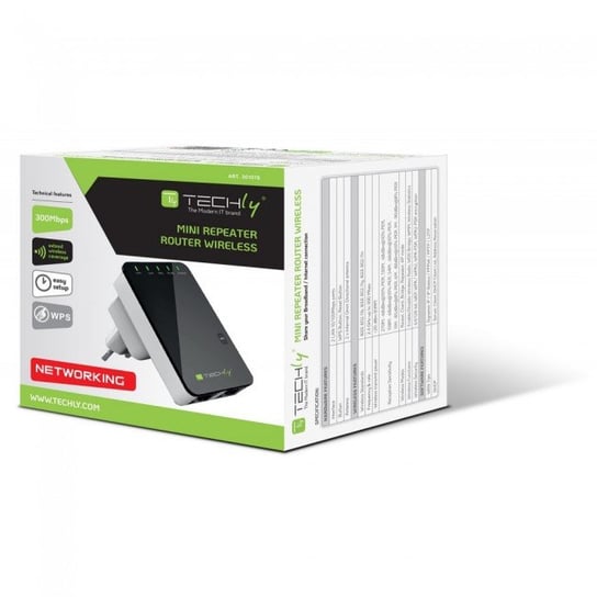 Techly 301078 Wireless mini router / wzmacniacz sygnału 802.11n 300Mb/s ...