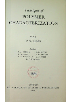 Techniques of Polymer Characterization - | Książka w Empik