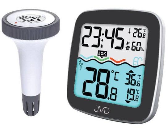 Termometr basenowy Higrometr JVD T3385.1 sonda zegar budzik - JVD | AGD ...