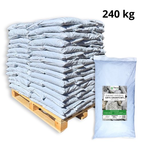 Terra Grys Granitowy 31,5-63mm 240kg (paleta 12x20kg) duży kamień ...