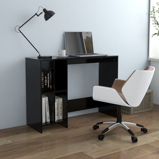 The Living Store Biurko pod laptopa - czarne - 102 -5x35x75 cm - Biurko ...
