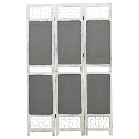The Living Store Parawan 3-panelowy - szary - 105 x 165 cm - tkanina ...
