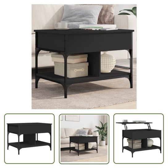 The Living Store Stolik kawowy - czarny - 70x50x50 cm - Stolik Kawowy ...