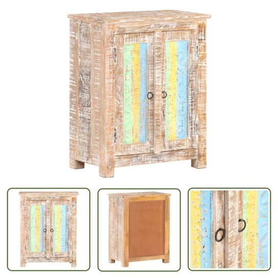 The Living Store Szafka - 61x35x76 cm - surowe drewno akacjowe - Szafka ...