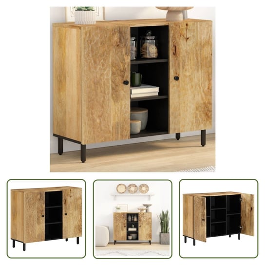 The Living Store Szafka - 90x33x75 cm - lite drewno mango - Szafka ...