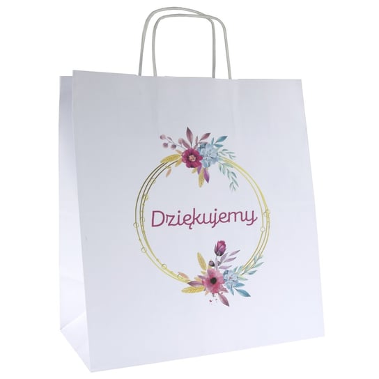 Torba papierowa 30x17x34cm na wesele DZIĘKUJEMY - inna (Inny) | Sklep EMPIK.COM