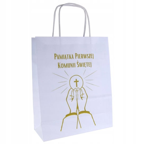 torba papierowa A5 z nadrukiem KOMUNIA IHS złota - inna (Inny) | Sklep EMPIK.COM