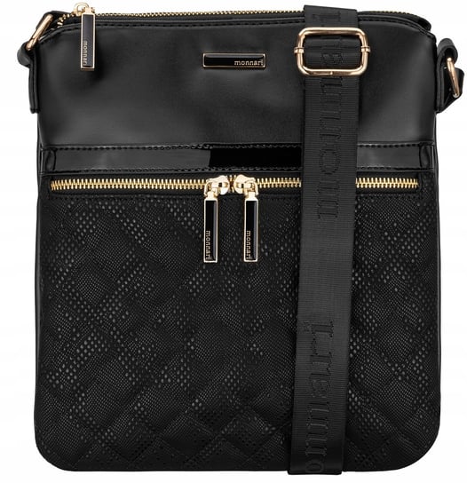 TOREBKA Czarna LISTONOSZKA MONNARI Logo Pasek - MONNARI | Moda Sklep EMPIK.COM