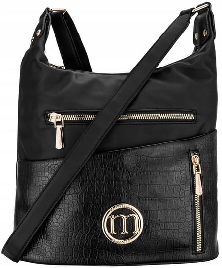 TOREBKA Damska Czarna LISTONOSZKA MONNARI Kieszonki 2 KOMORY POJEMNA - MONNARI | Moda Sklep ...