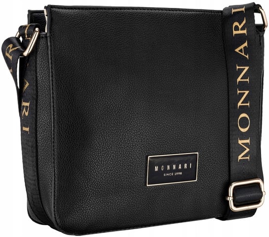 Torebka Damska Czarna Listonoszka Monnari Logowany Pasek - MONNARI | Moda Sklep EMPIK.COM