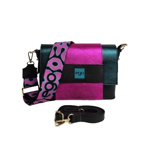Torebka listonoszka EGO skóra naturalna multikolor z klapką - Inna marka | Moda Sklep EMPIK.COM