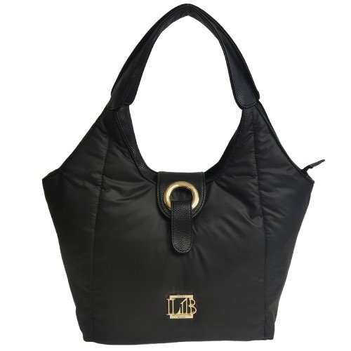 Torebka shopper Laura Biaggi Torba czarna pikowana na ramię A4 - Inna marka | Moda Sklep EMPIK.COM